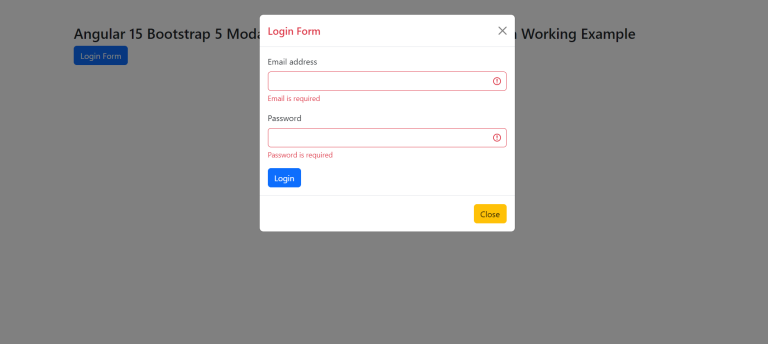 Angular 15 Bootstrap 5 Modal Popup Reactive Forms With Validation Working Example Therichpost