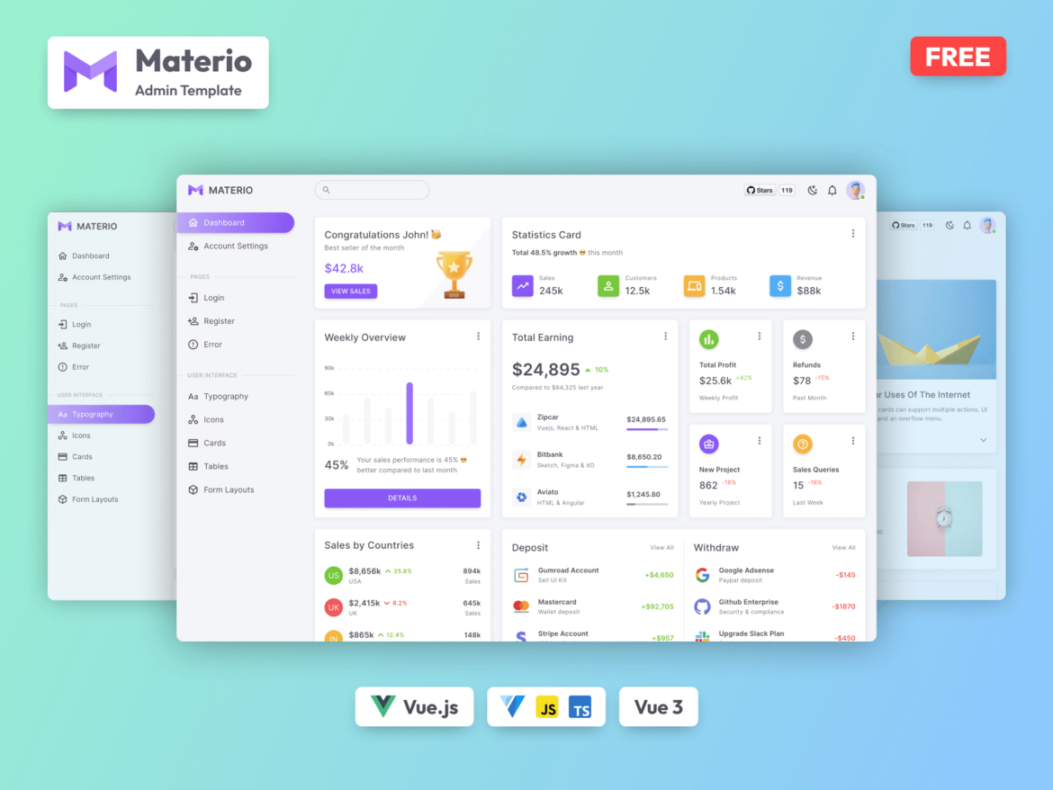 Materio – Free Bootstrap 5 HTML Admin Template - Therichpost