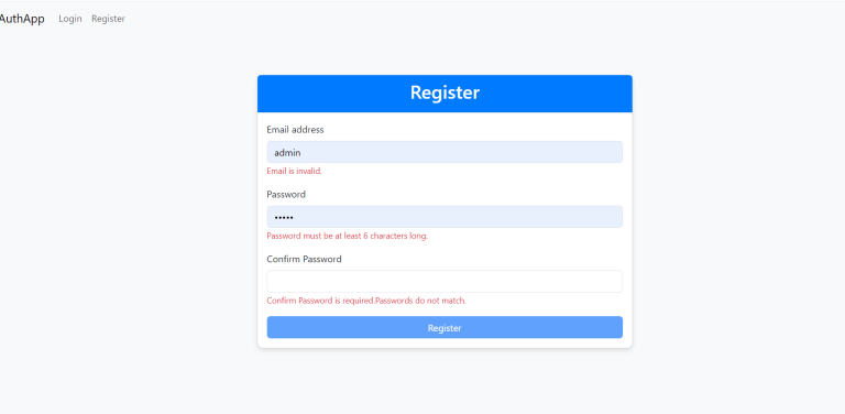 Create a User Login and Registration forms with validations using ...