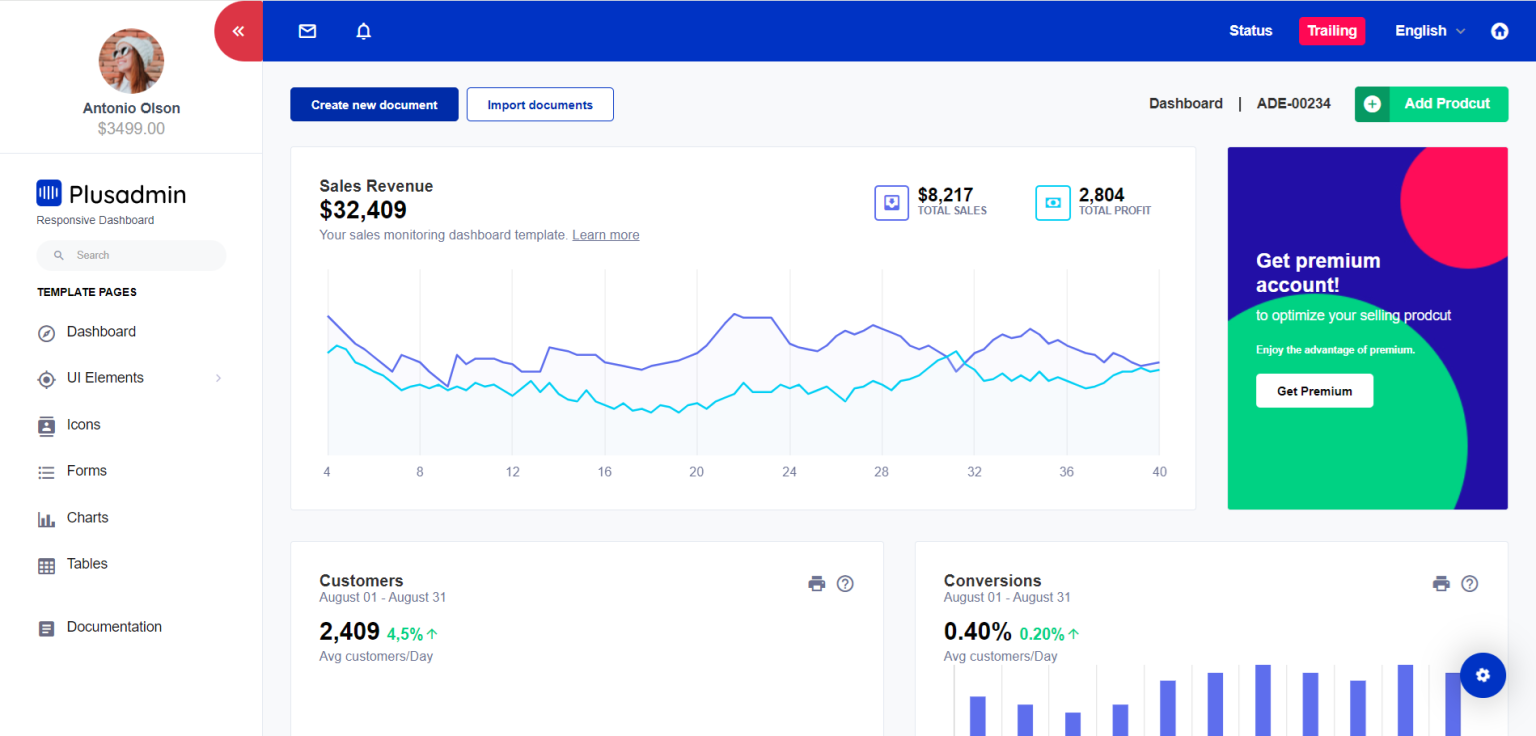 Vue js Vue 3 Free Admin Dashboard Template - Therichpost Vue js Vue 3 Free Admin Dashboard Template - Therichpost