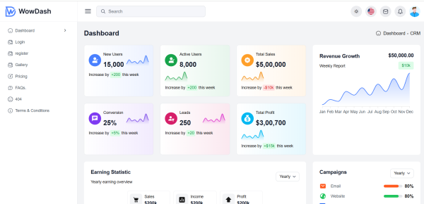 Wowdash - Free Next.js & Tailwind CSS Admin Dashboard Template for Modern Web Apps - Therichpost
